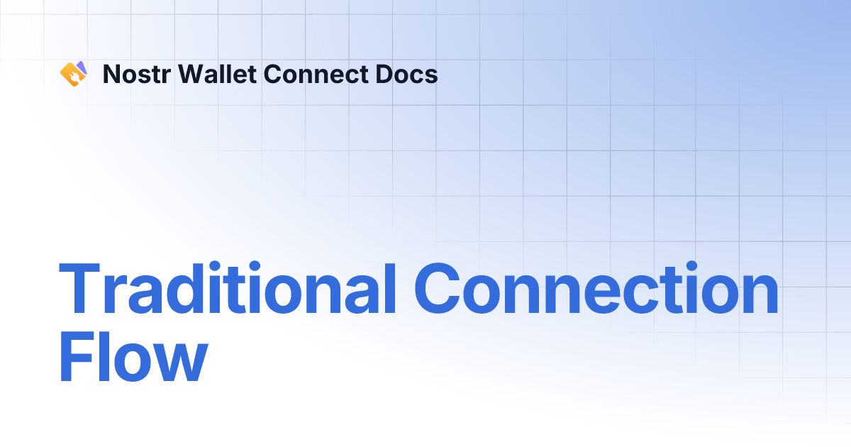Traditional Connection Flow | Nostr Wallet Connect Docs