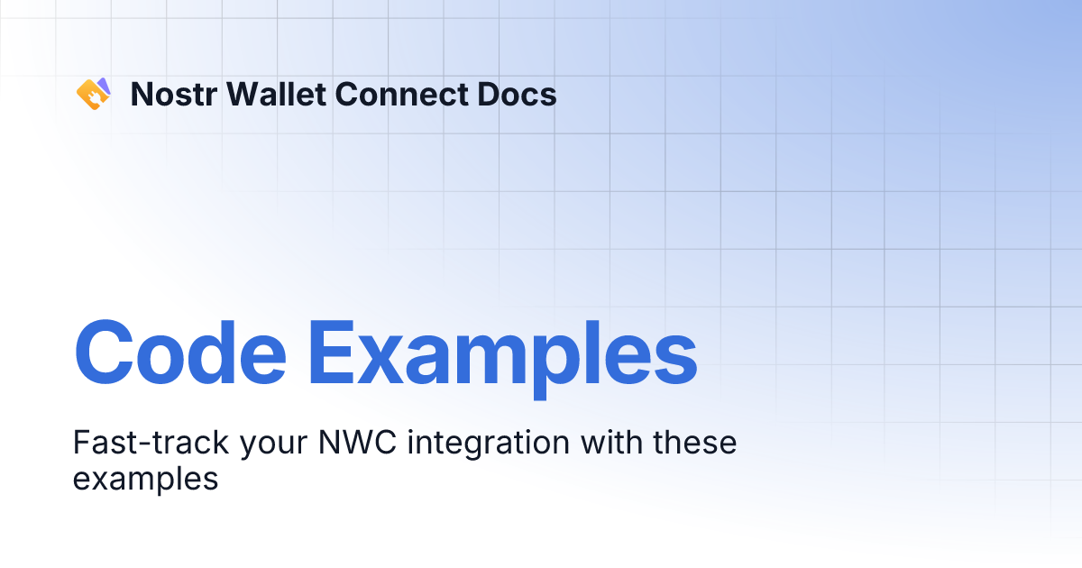 Code Examples | Nostr Wallet Connect Docs